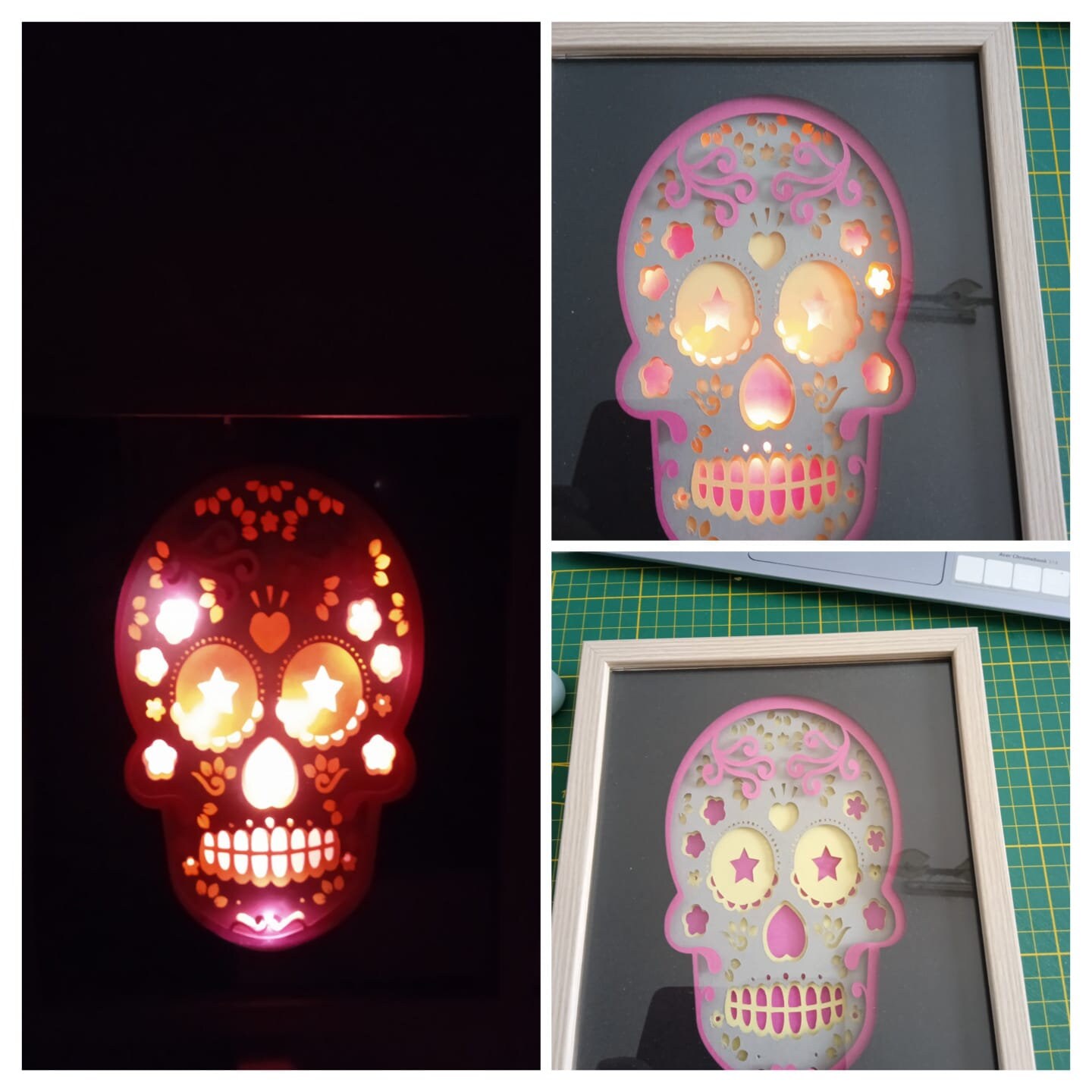 Sugar Skull Shadow Box SVG Template Mexican Day of Dead - Etsy UK