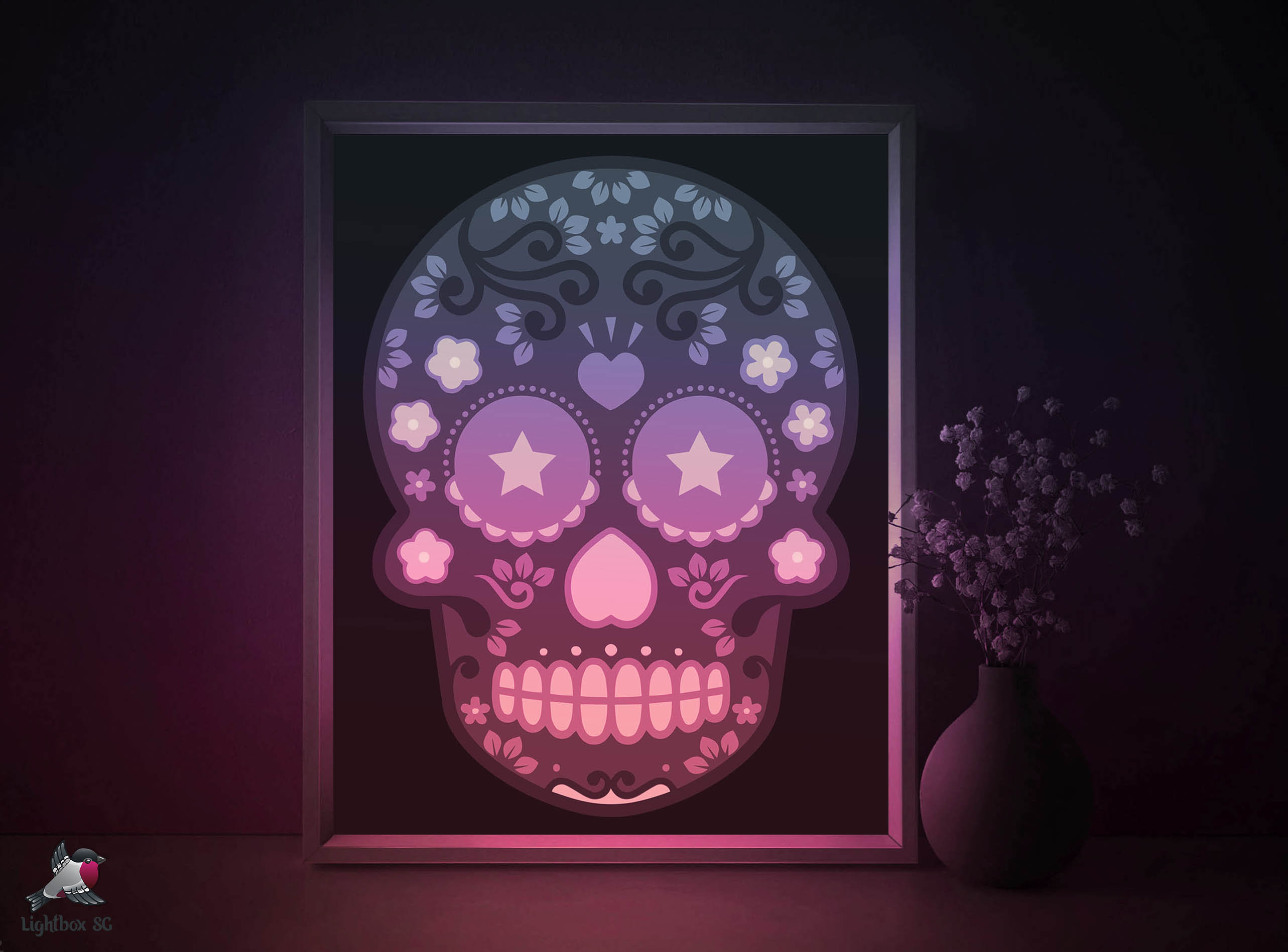 Sugar Skull Shadow Box SVG Template Mexican Day of Dead - Etsy UK