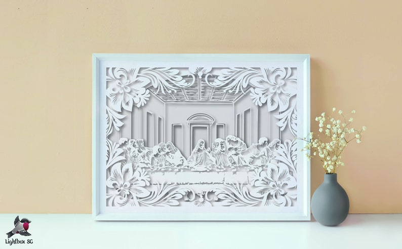 Last Supper Shadow Box SVG Template Da Vinci Papercut - Etsy