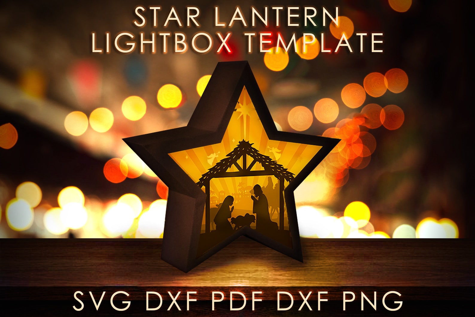 Holy Night Star Lantern Shadow Box SVG Template Merry - Etsy