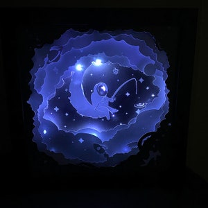 Space Cosmonaut Shadow Box SVG Template, Star Astronaut Papercut ...