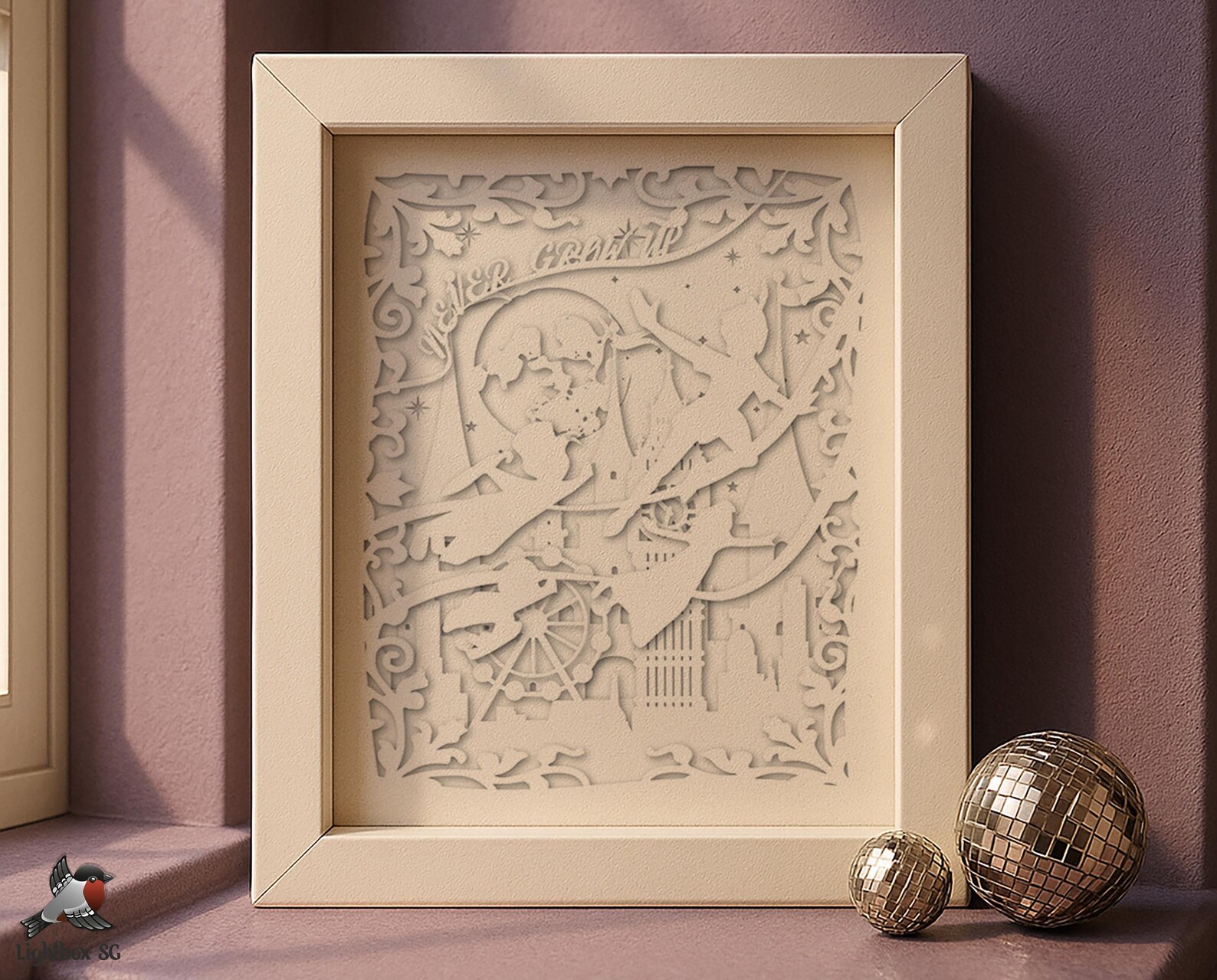 Peter Pan Fairytale Shadow Box SVG Template, Never Grow up Papercut ...