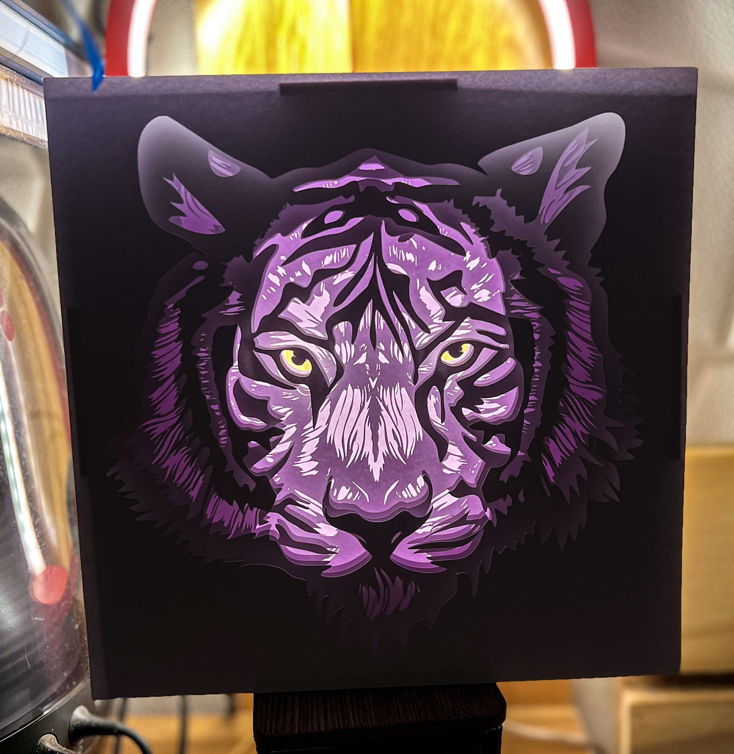 Animal Tiger Shadow Box SVG Template, Big Cat Papercut Lightbox Cricut ...