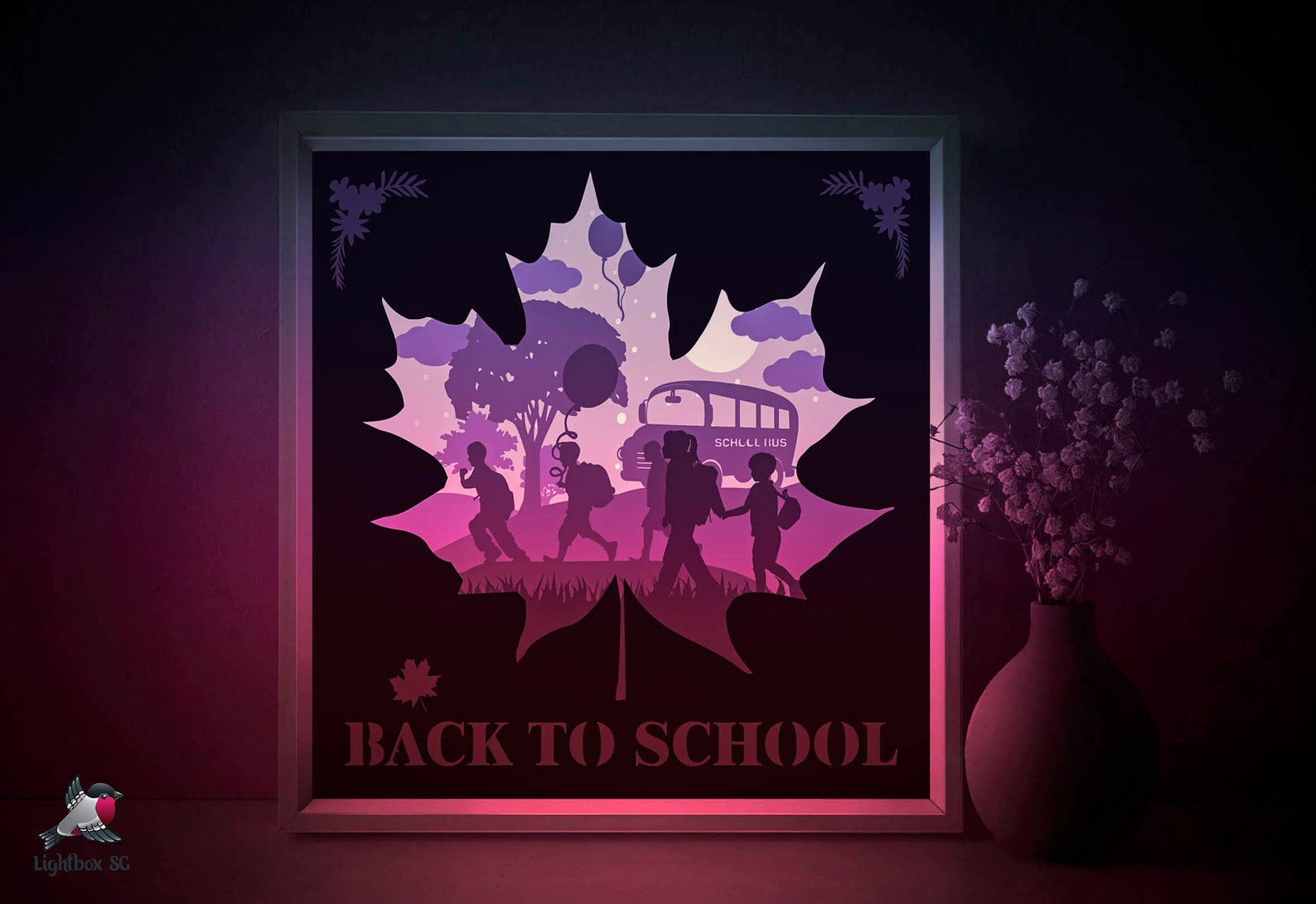 Back to School Shadow Box SVG Template Children Papercut - Etsy