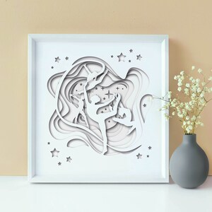 Gymnastics Girl Shadow Box SVG Template, Women Sport Papercut Lightbox ...