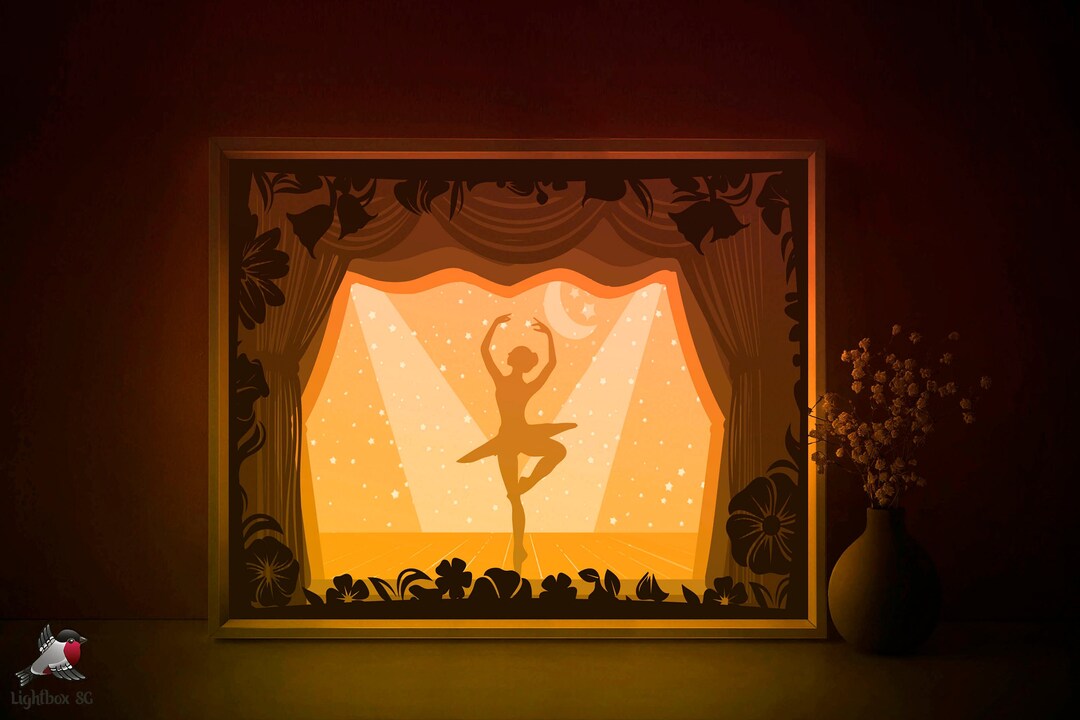 Ballerina Dance Fairytale Shadow Box SVG Template, Papercut Lightbox ...