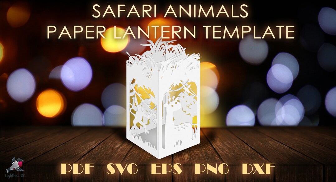 Safari Animals Paper Lantern Templates, Cute Fairytale Paper Cut Diy ...