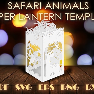 Safari Animals Paper Lantern Templates, Cute Fairytale Paper Cut Diy ...