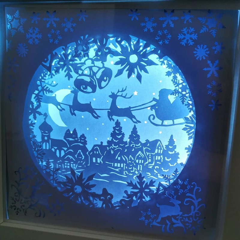 3d Santa Shadow Box - Etsy