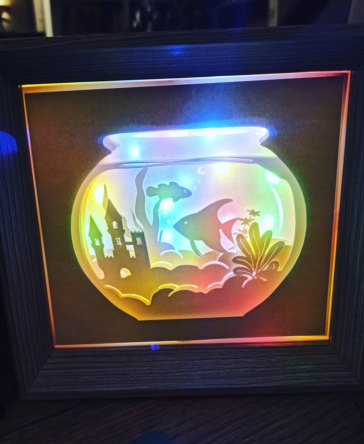 Aquarium Fish Shadow Box SVG Template Papercut Lightbox - Etsy UK