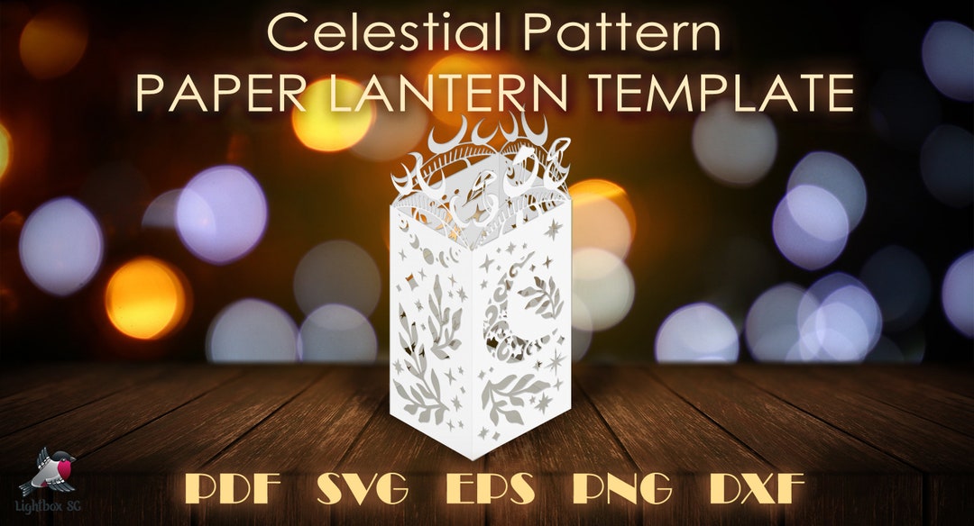 Star Moon Paper Lantern Templates, Fairytale Celestial Paper Cut Diy ...