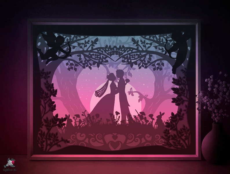 Wedding Gift Love Shadow Box SVG Template St Valentines - Etsy