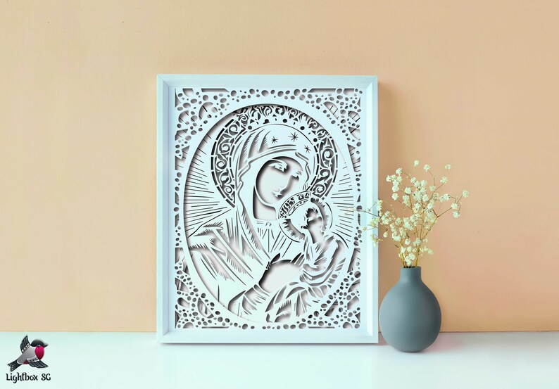 Ave Maria Shadow Box SVG Template Mary Virgin Papercut - Etsy