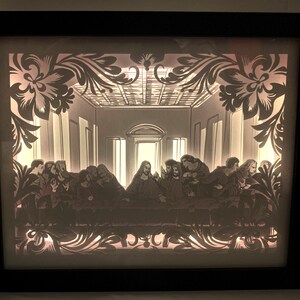 Last Supper Shadow Box SVG Template, Da Vinci Papercut Lightbox Cricut ...