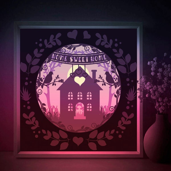 Home Sweet Home Shadow Box Svg - Etsy