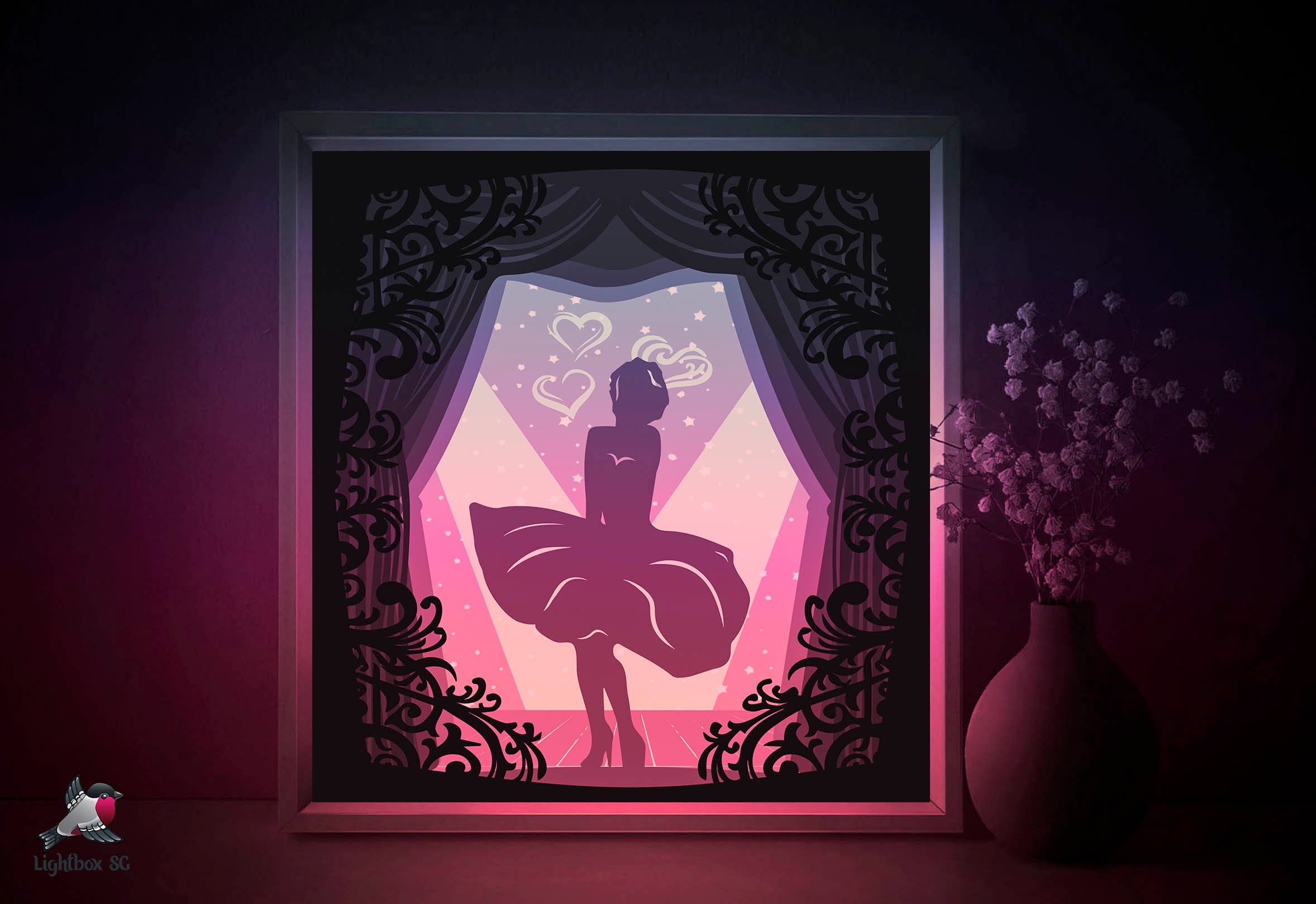 Monroe Singer Shadow Box SVG Template Woman Silhouette - Etsy