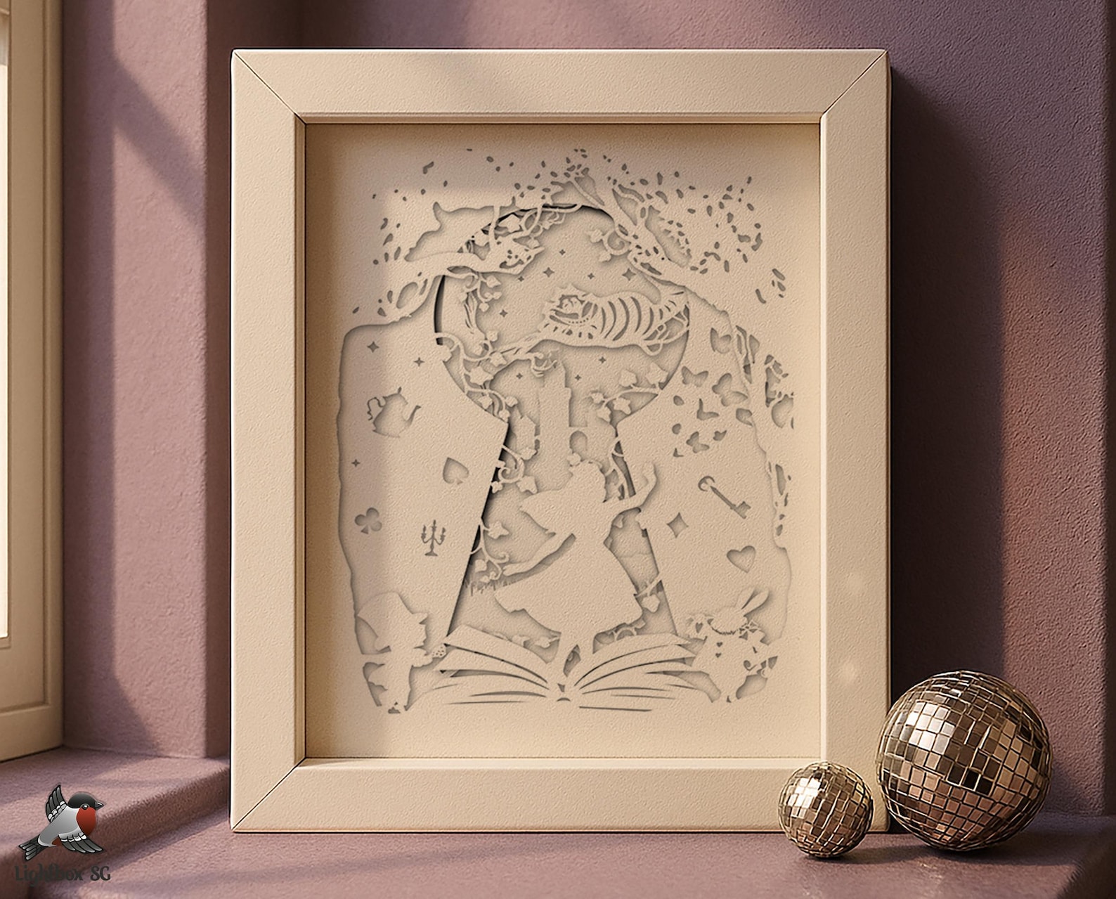 Alice in Wonderland Fairytale Shadow Box SVG Template, Papercut ...