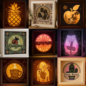 60 Lightbox SVG Templates Bundle, Papercut Shadow Box Cricut Designs ...