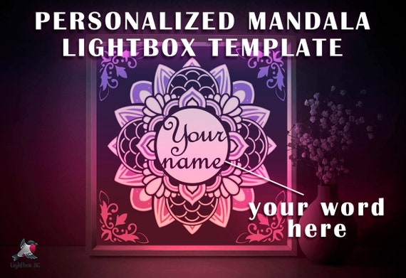 Personalized Sign Shadow Box SVG Template Your Name Mandala - Etsy ...