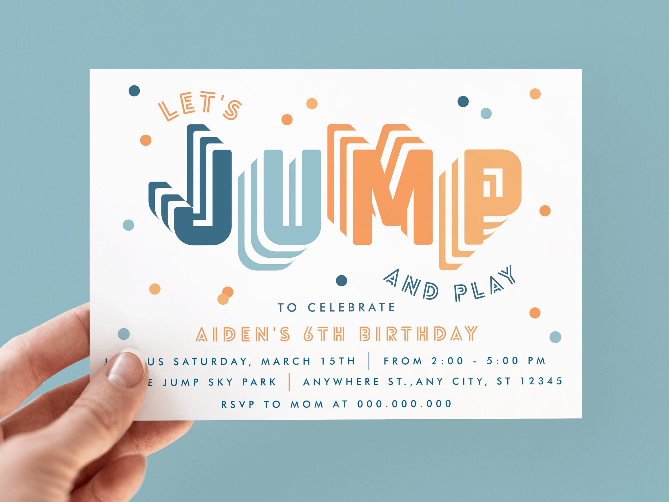 Editable Jump Invitation, Trampoline Party, Jump Bounce House Invite ...