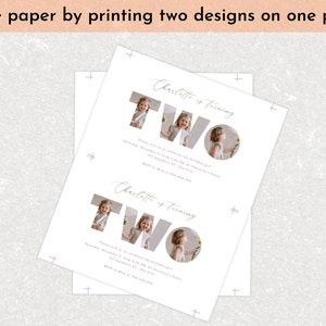 Editable Second Birthday Photo Invitation, Photo's in Text Invitation ...