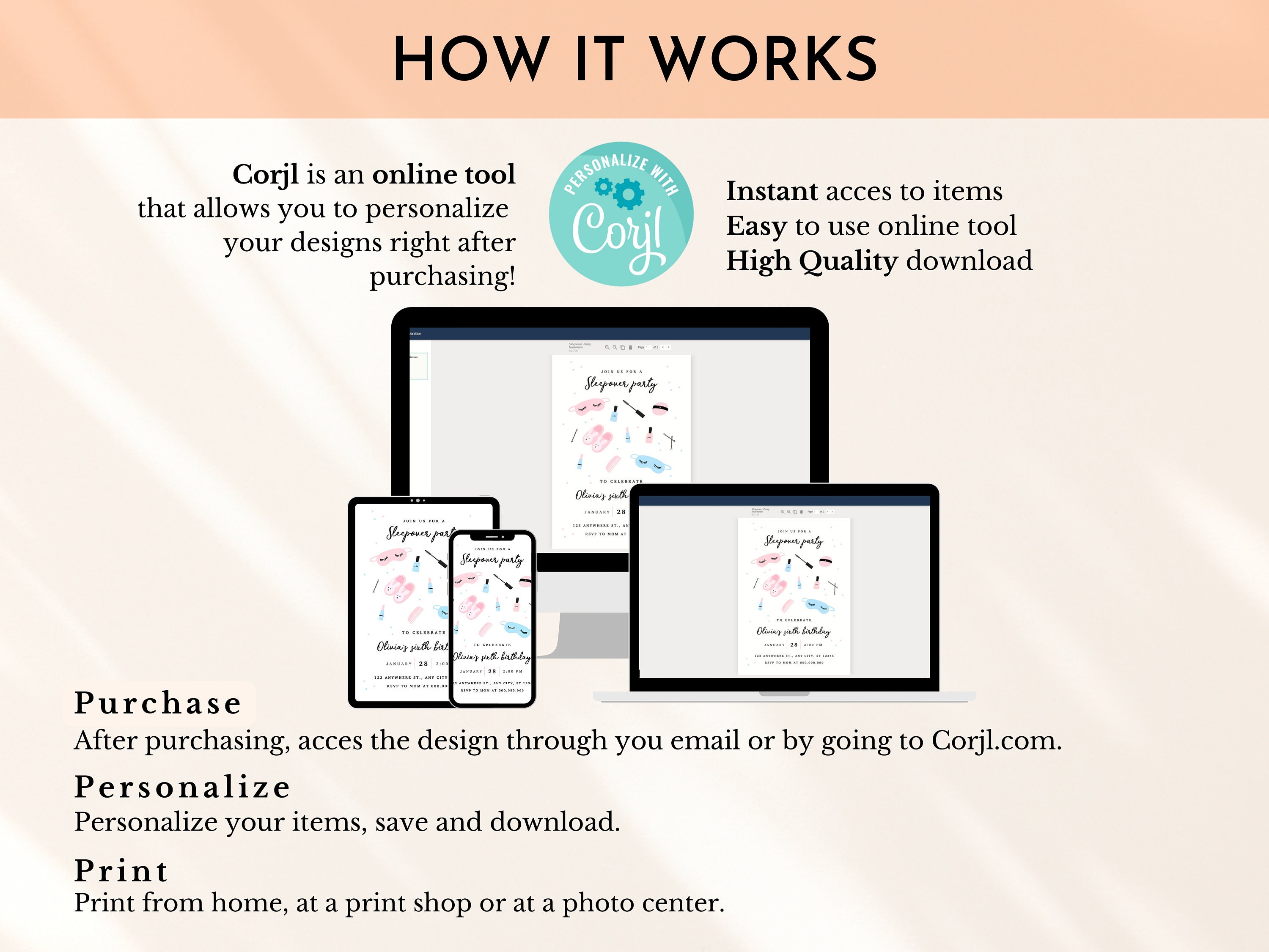 Editable Sleepover Party Invitation, Digital Slumber Party Invite ...