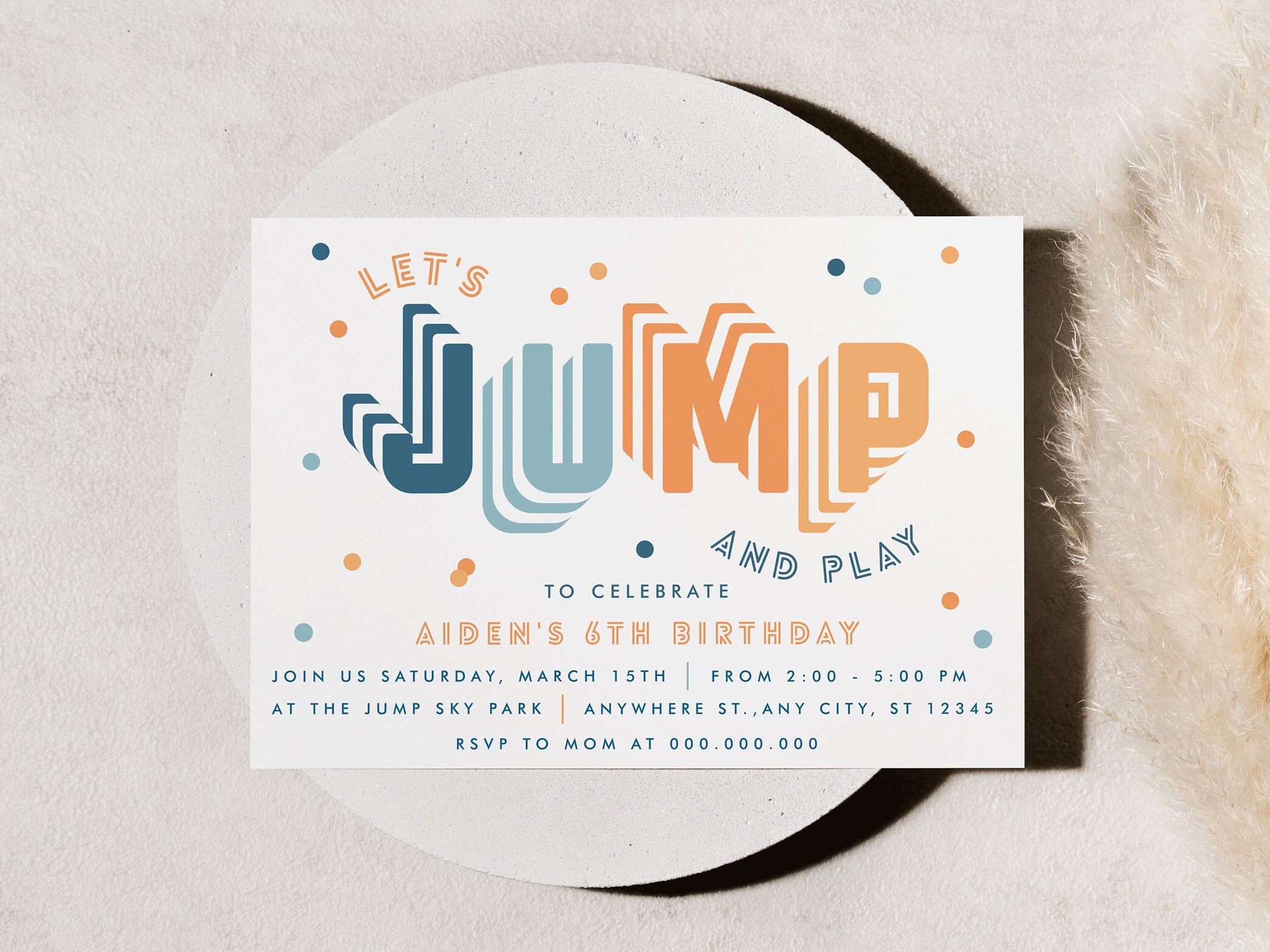 Editable Jump Invitation, Trampoline Party, Jump Bounce House Invite ...