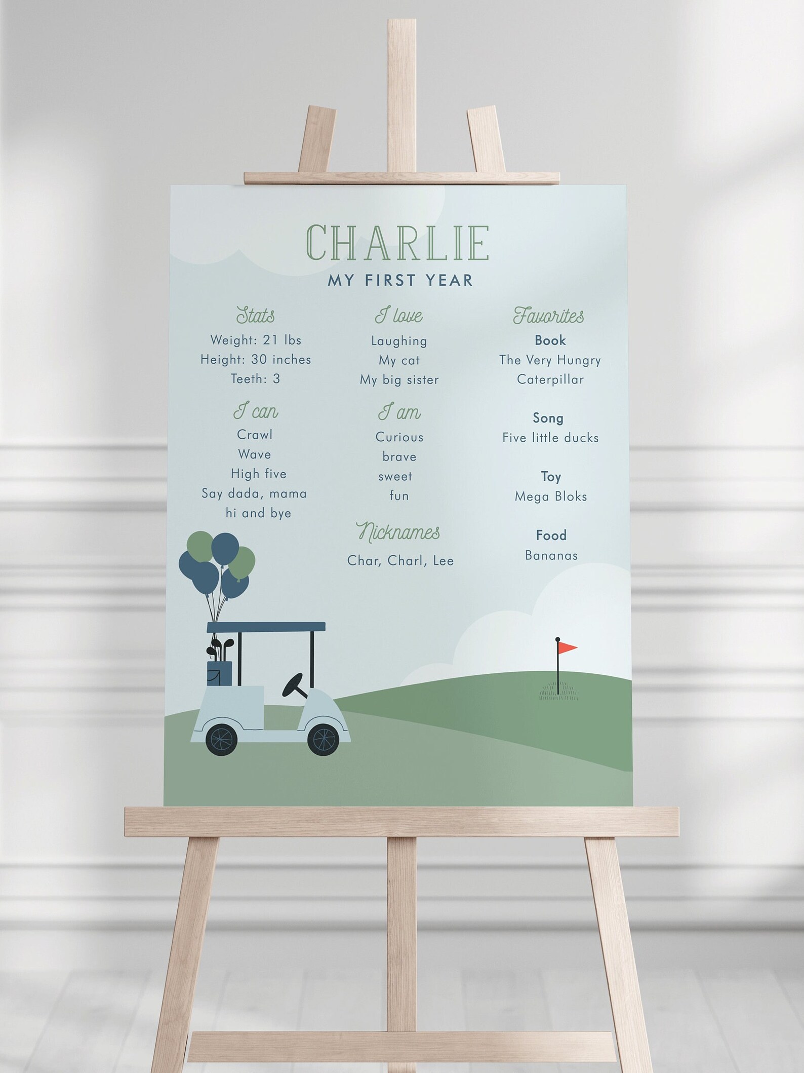 Editable Hole in One Birthday Bundle, Golf First Birthday Party Package ...