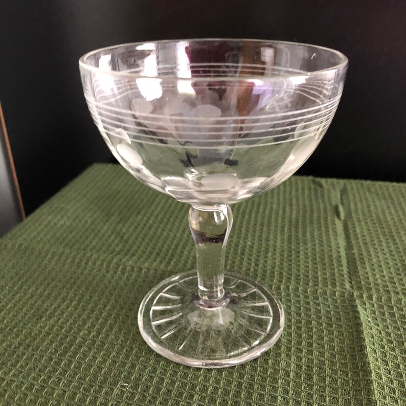 Vintage Standard Glass Dot and Line Pressed Footed - Etsy