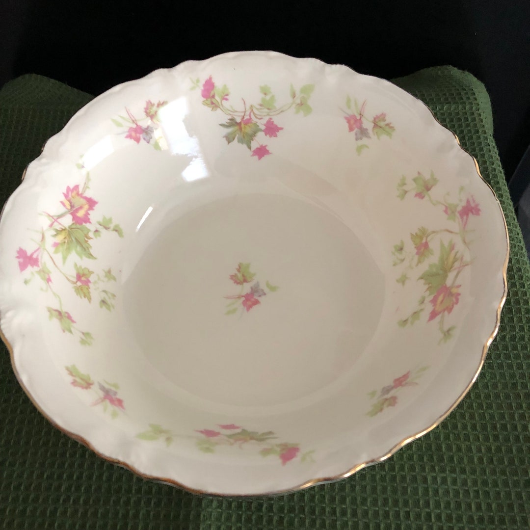 Homer Laughlin Ivory With Pink and Green Maple Leaf Design - Etsy