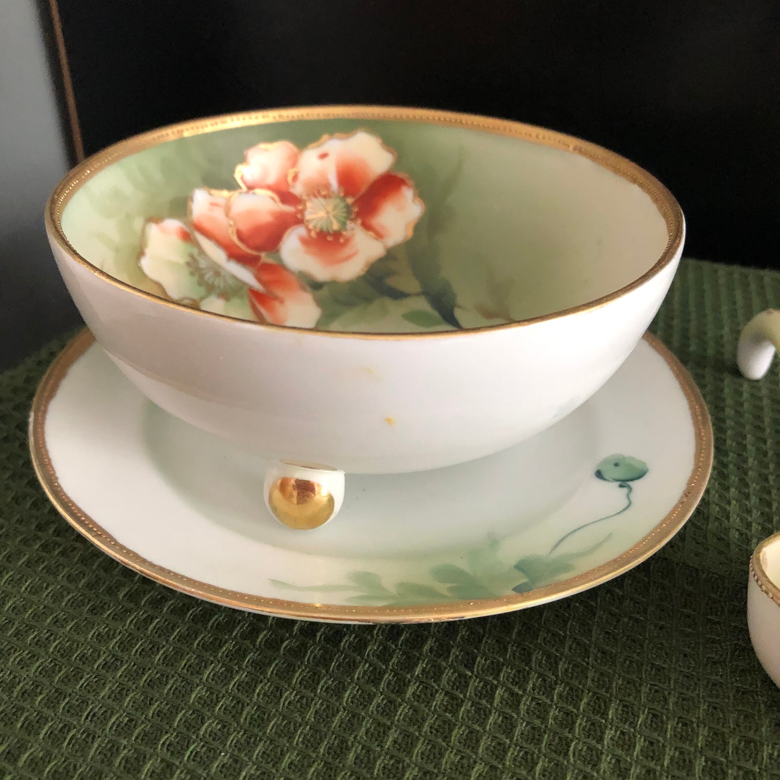 Nippon Hand Painted Mayonaise/sauce Bowl, Saucer, and Ladle - Etsy