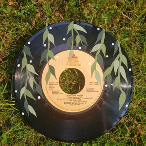 Vines Painted on 45 Record, Record Art, Upcycled Art, Vintage Decor ...