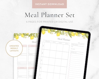 Digital Weekly Meal Planner Printable | Daily Food Journal, Meal Prep ...