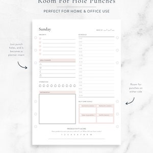 7 Day Planner Printable | Minimalist Daily to Do List, Weekly Planner ...