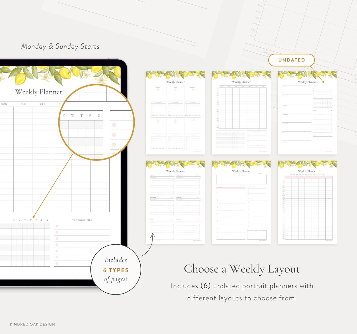 Weekly Planner Printable Weekly Schedule Habit Tracker - Etsy Australia