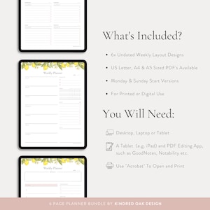 Weekly Planner Printable Weekly Schedule, Habit Tracker, Work From Home ...