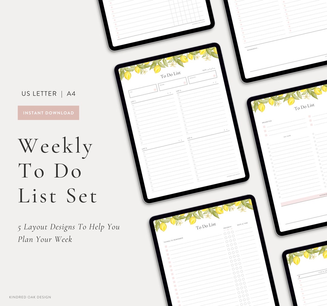 Weekly To Do List Printable Daily Checklist Template Etsy