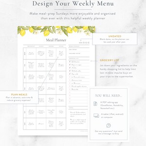 Weekly Meal Planner Printable | Daily Food Journal, Meal Prep Planner ...