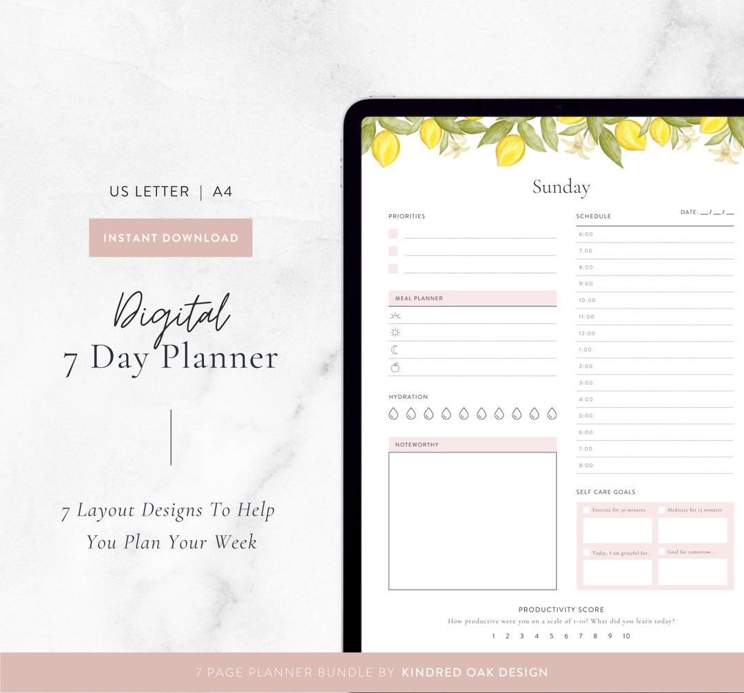 7 Day Planner Printable | Daily to Do List, Work From Home, Daily ...