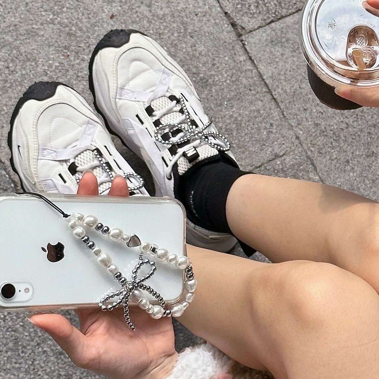 SUNSCRÈME Silver Ribbon Phone Strap - Etsy