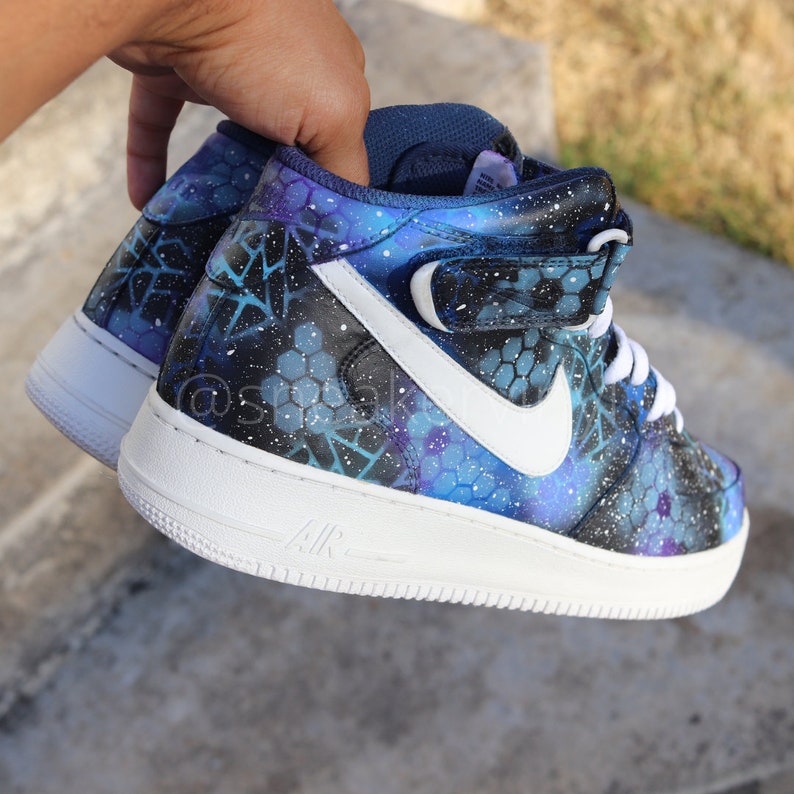 Nike Air Force 1 Mid galaxy Verse Custom NWT - Etsy