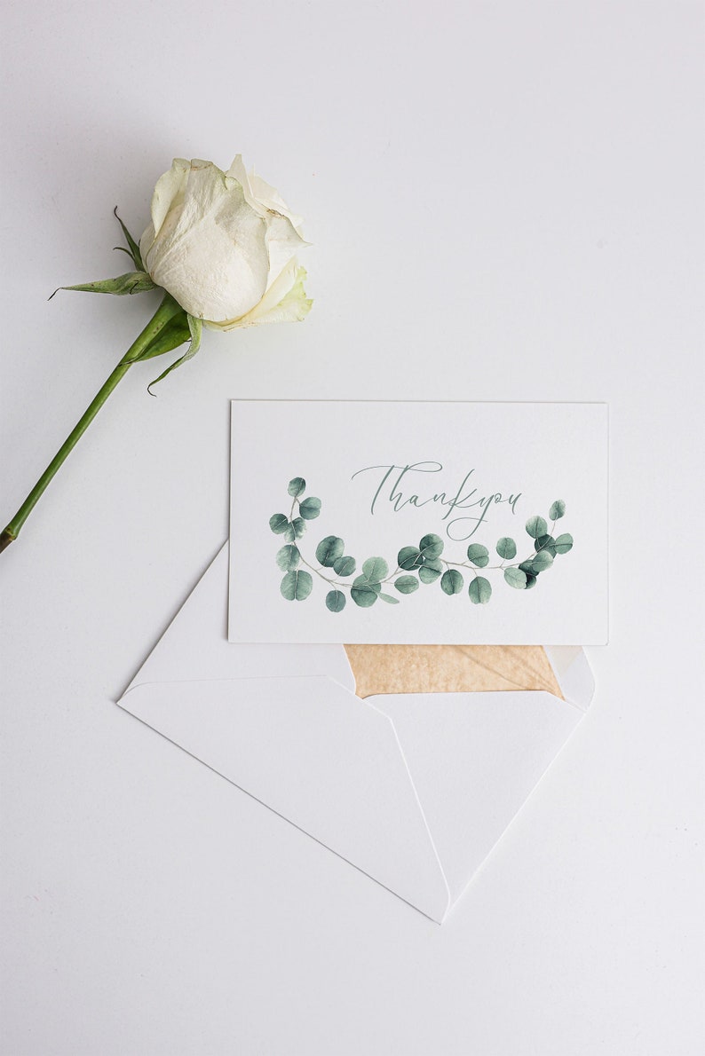 Eucalyptus Printable Thank You Card - Etsy