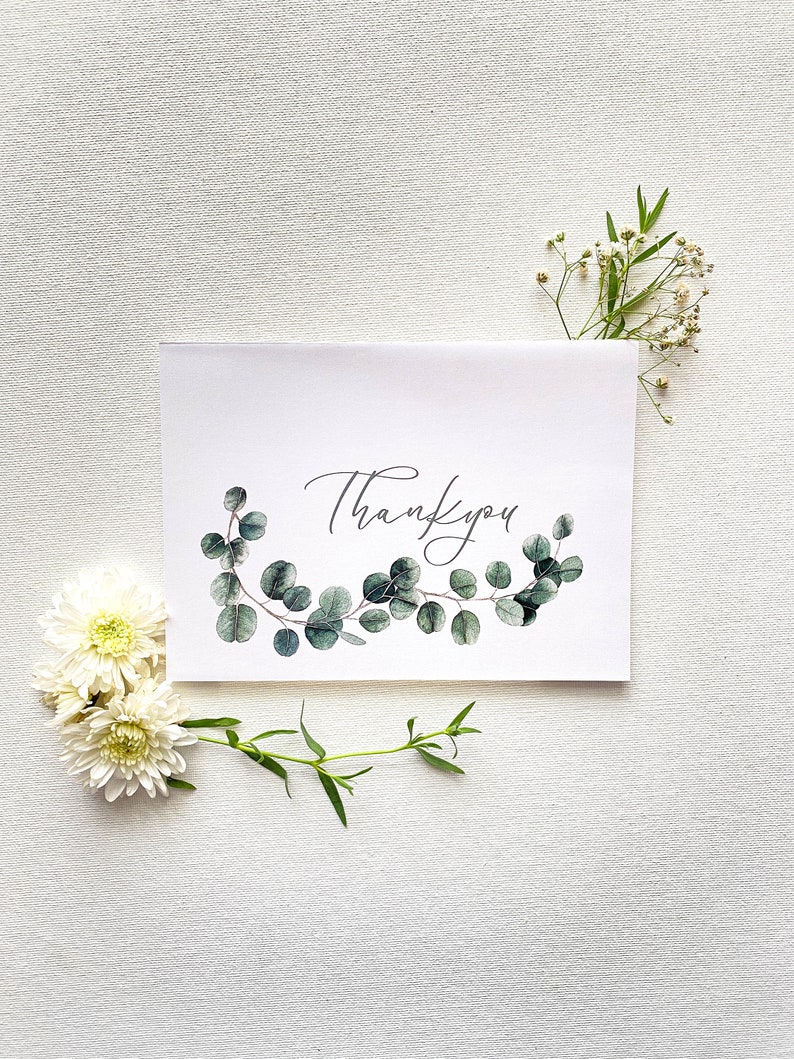 Eucalyptus Printable Thank You Card - Etsy
