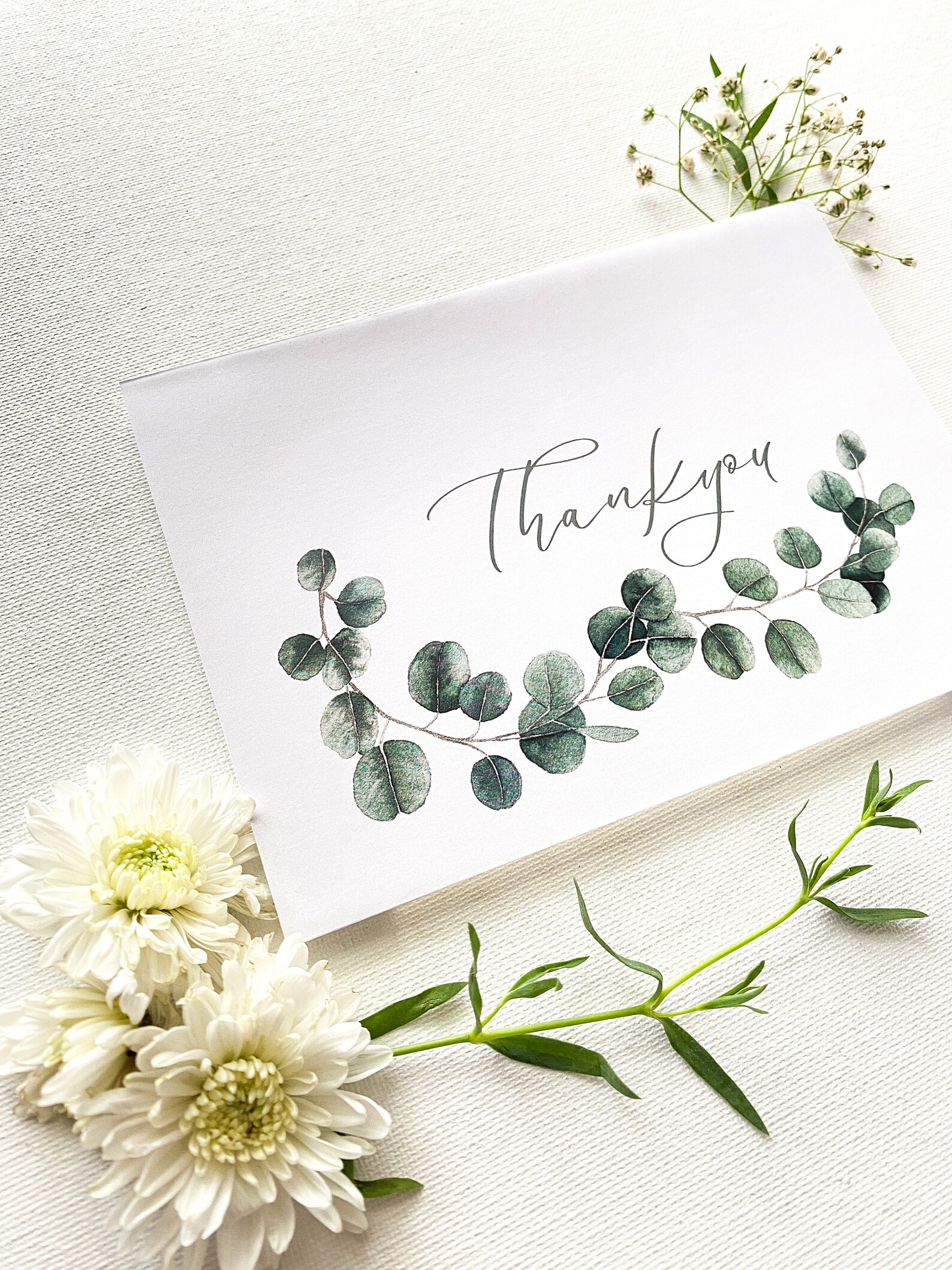 Eucalyptus Printable Thank You Card - Etsy