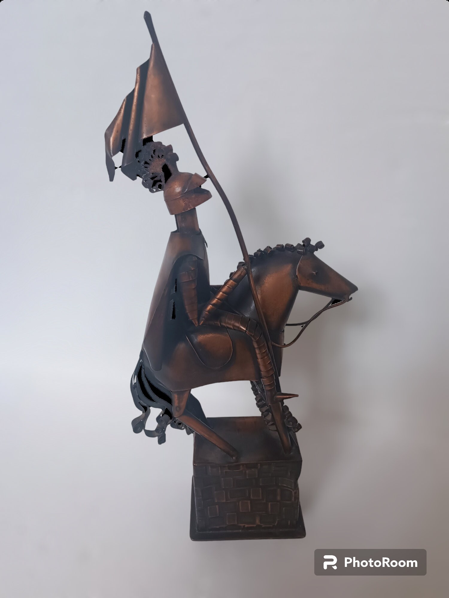 Mcm Vintage Retro Brutalist Design Sculpture Knight Copper Jajesnica ...