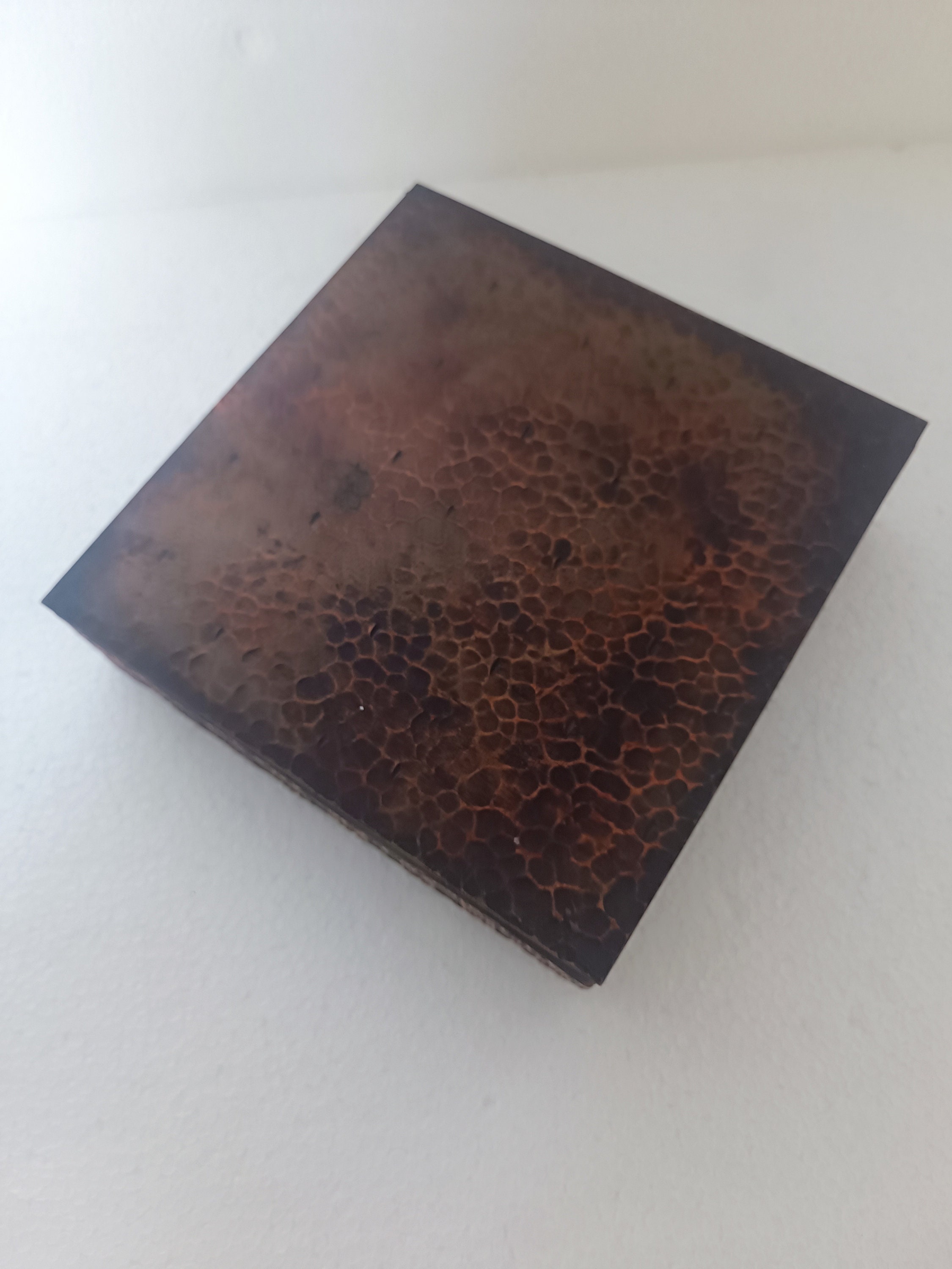 Retro Vintage Mcm Brutalist Box With Figurines Enamel Copper Handmade ...