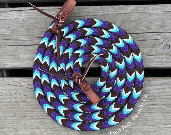 8ft Loop Reins With Waterloops, Reins, Paracord Reins, Braided Reins ...