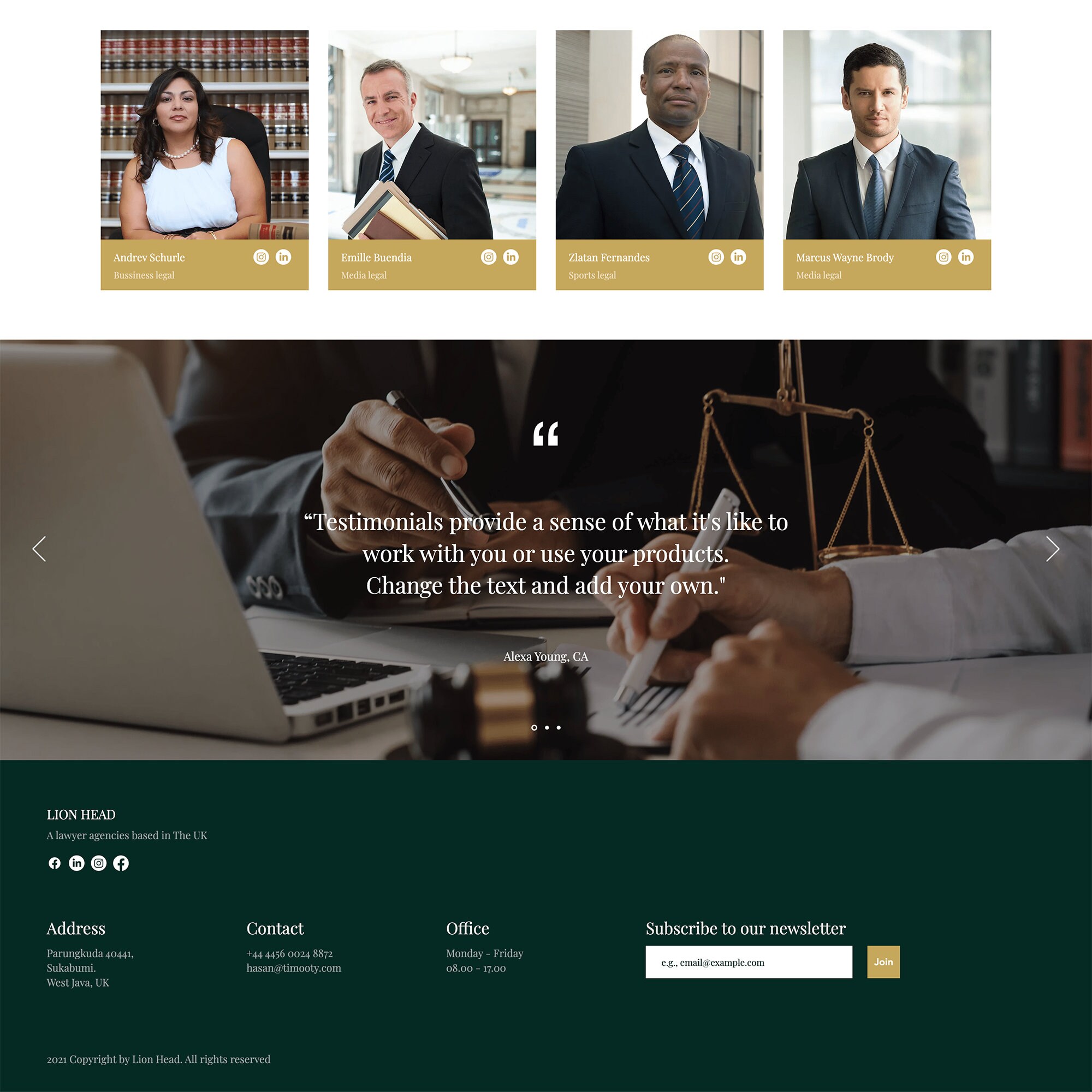 Law Office Attorney One Page Wix Website Template, Web Template, Wix ...