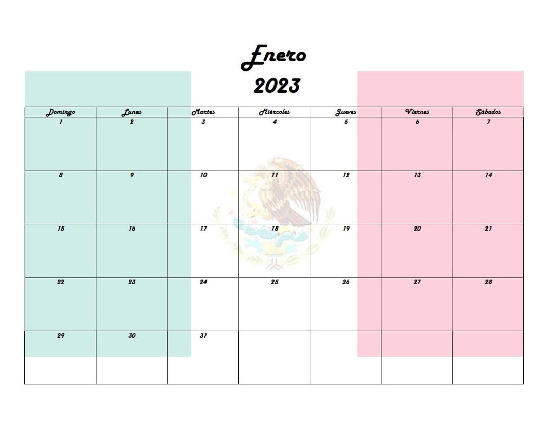 Imprimible El Calendario Por Mensual Planificación Printable Monthly ...