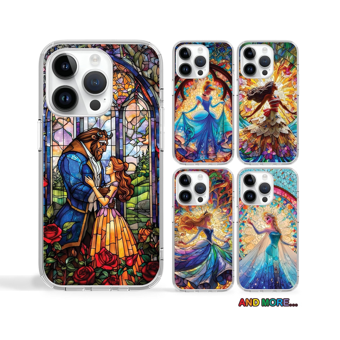 Disney Princess Stained Glass Style Classic Anime Case for iPhone 17 ...
